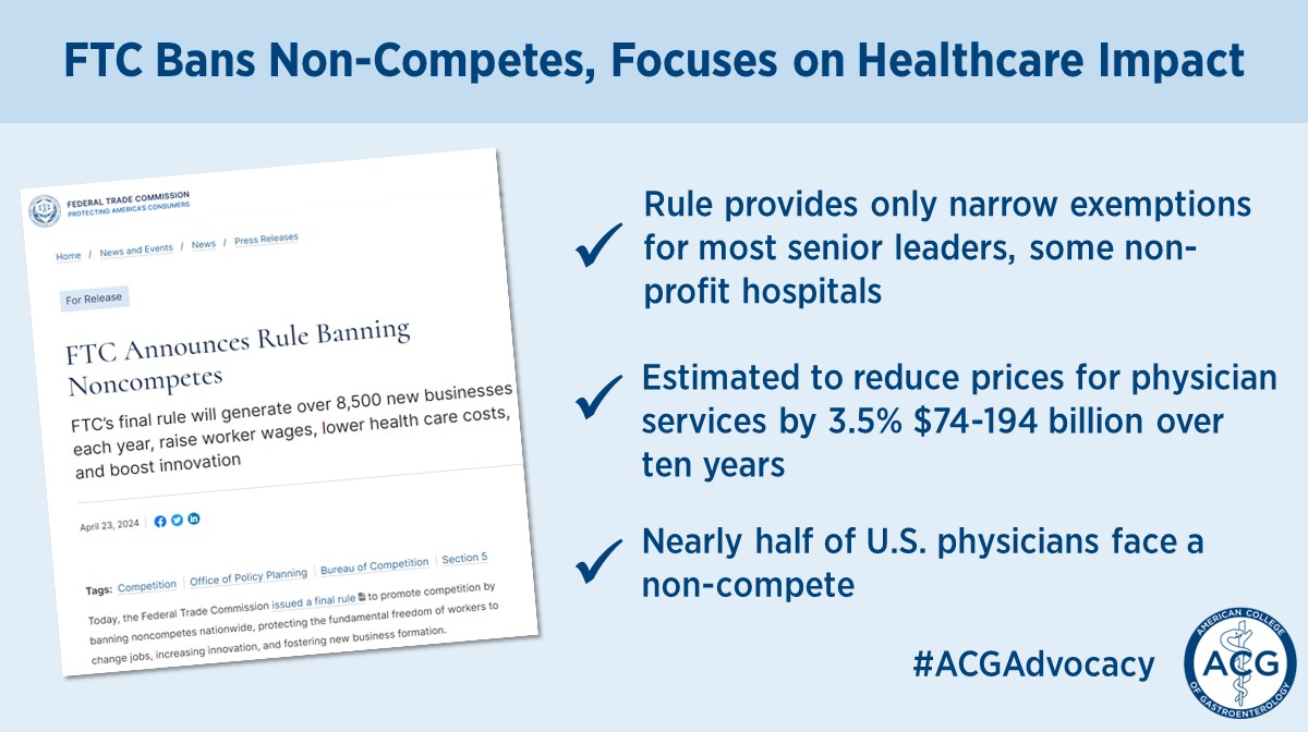 FTC Finalizes Ban on Non-Competes - American College of Gastroenterology